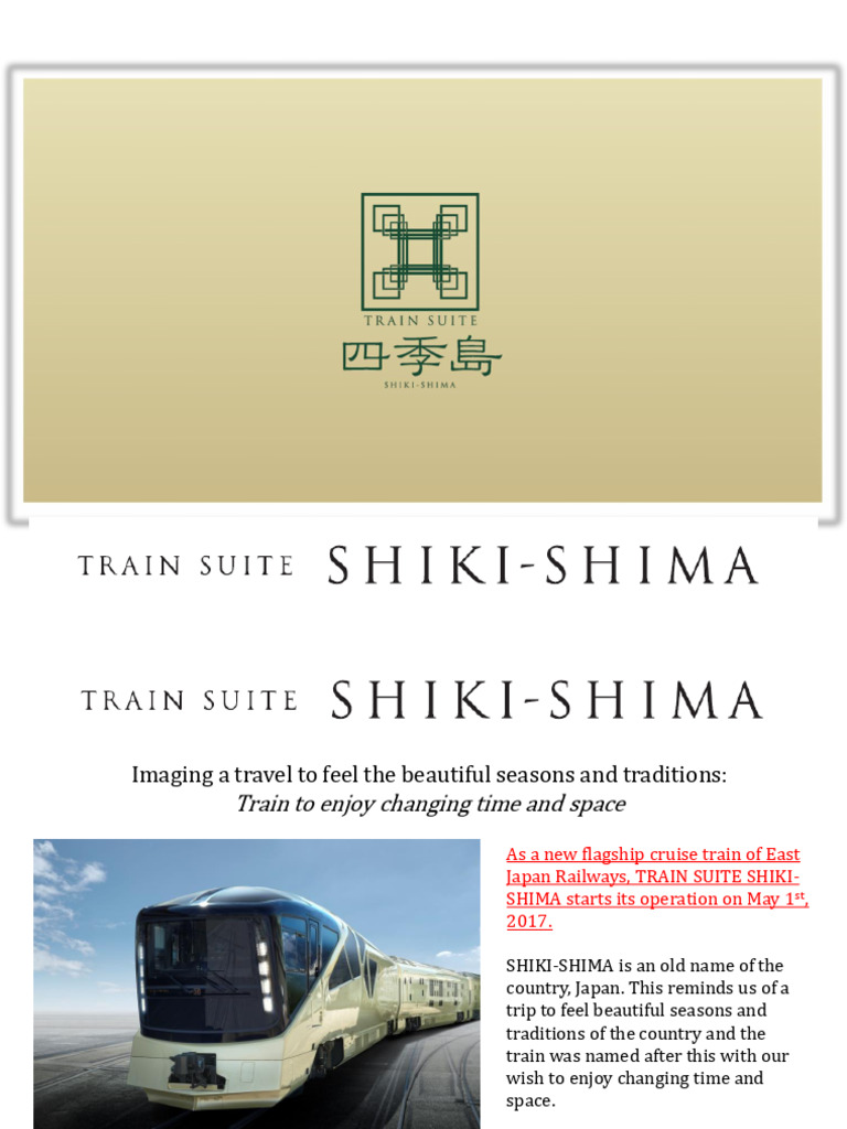 【ILTM】TRAIN SUITE SHIKI-SHIMA | PDF | Restaurants | Cooking