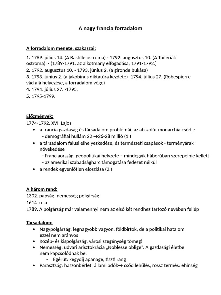 A Nagy Francia Forradalom | PDF