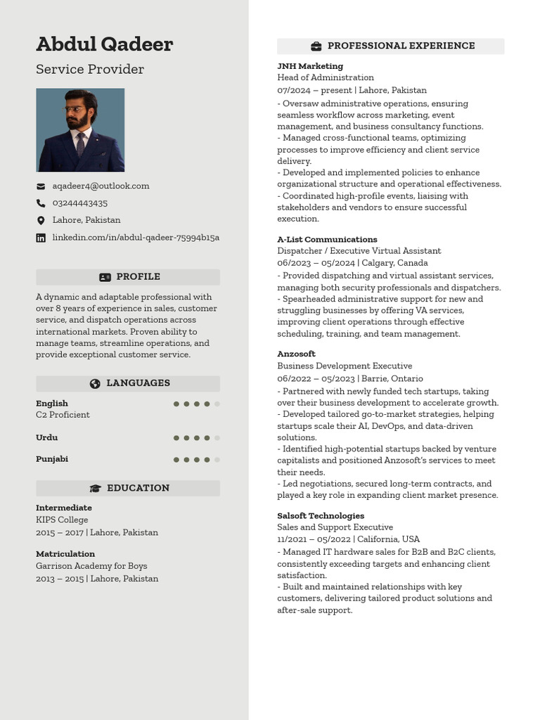 Abdul-Qadeer-Resume-2.0 MUV (2) | PDF | Startup Company | Small Business & Entrepreneurs