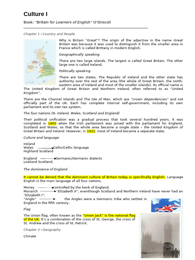 Britain: Geography and Governance Overview | PDF | House Of Commons Of ...