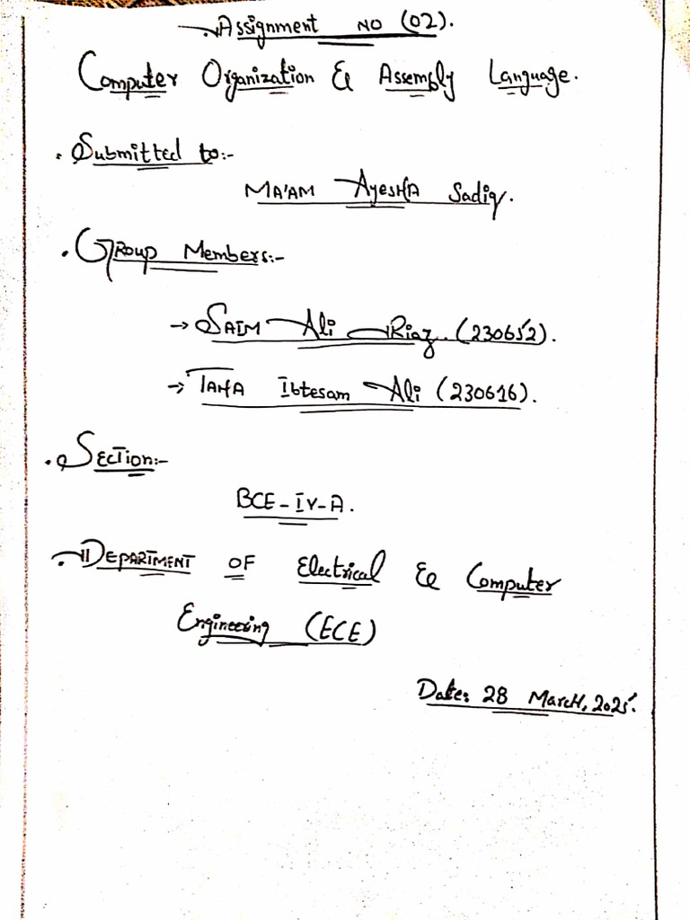COAL Assignment 02 | PDF