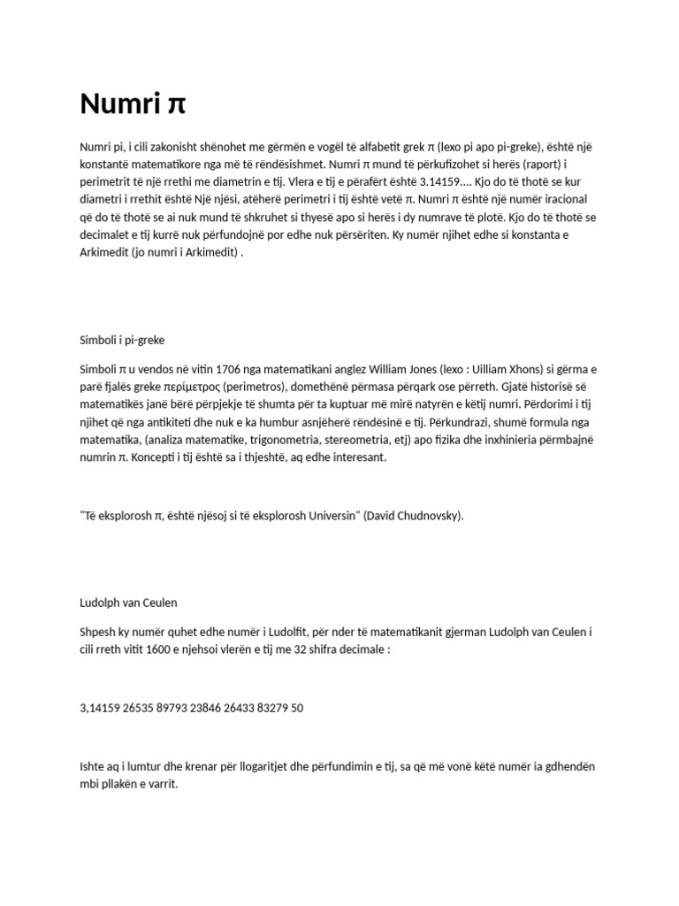 Numri π | PDF
