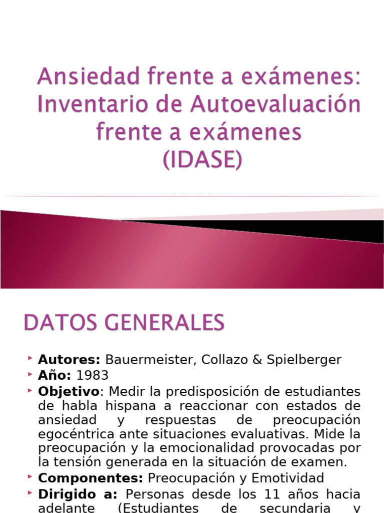Ansiedad Frente A Exámenes | PDF | Ansiedad | Validez (Estadísticas)