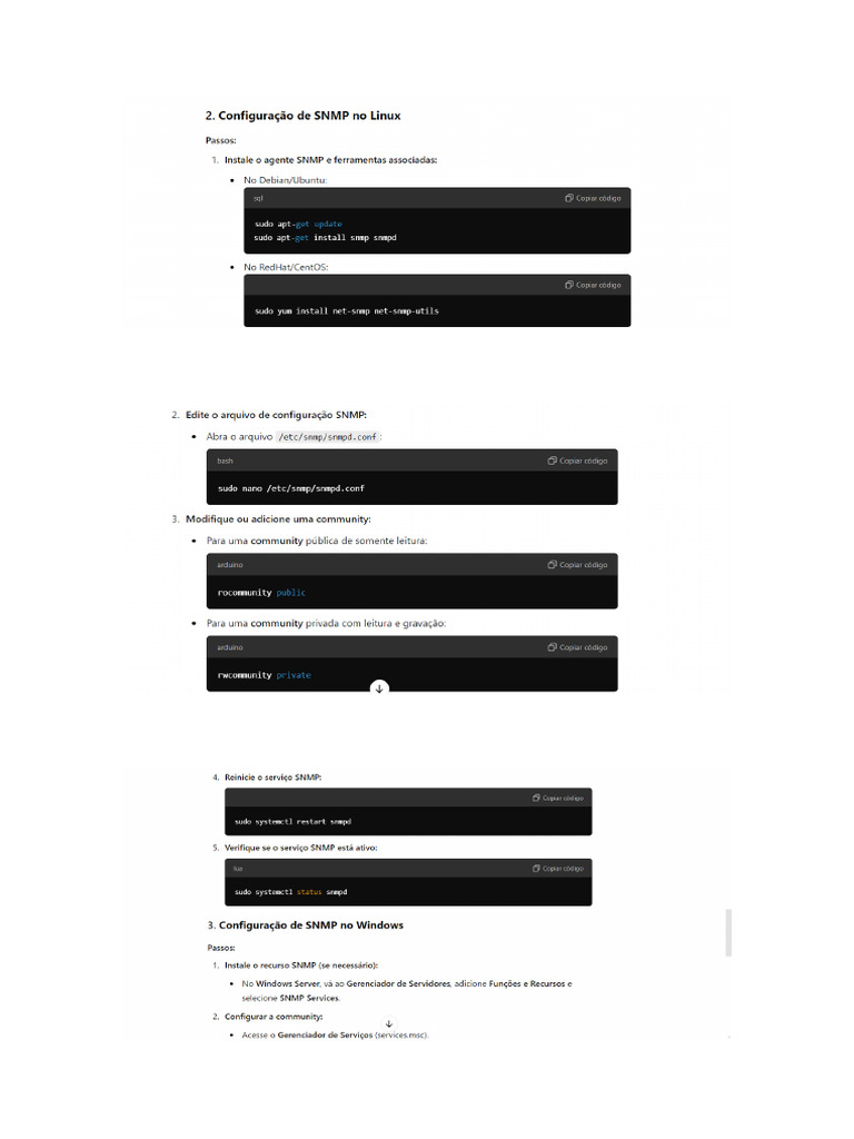 Configurando o SNMP | PDF