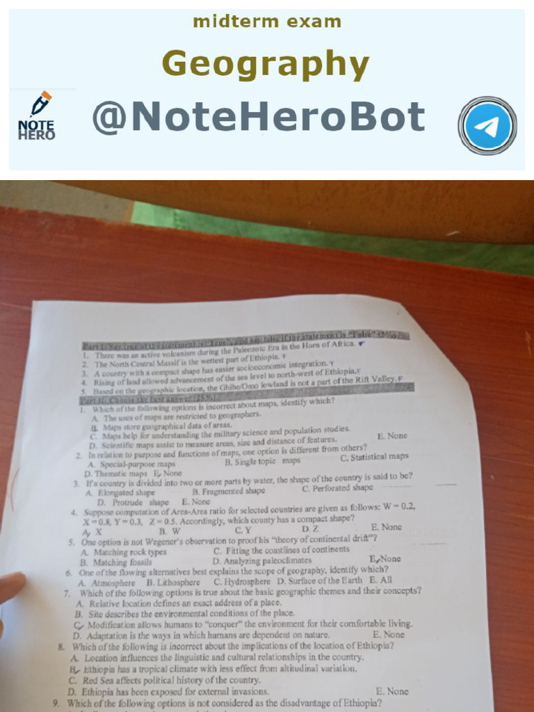 Geography Mid (MkU) @NoteHeroBot | PDF