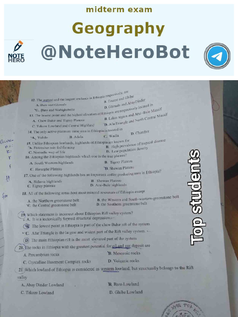 Geography Mid (BHU) #2 @NoteHeroBot | PDF