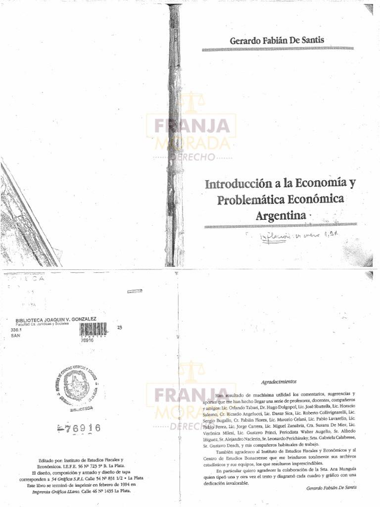 Introducción A La Economía y Problemática Económica Argentina-De Santis | PDF