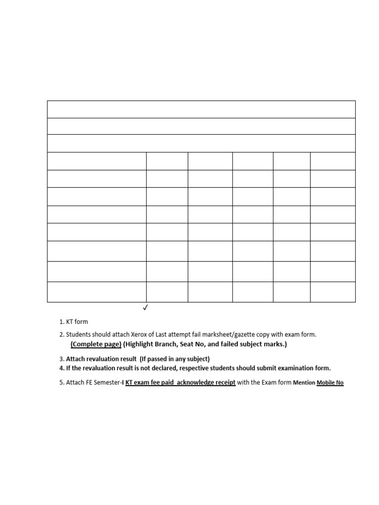 Format Exam Form Sem-I NEP | PDF