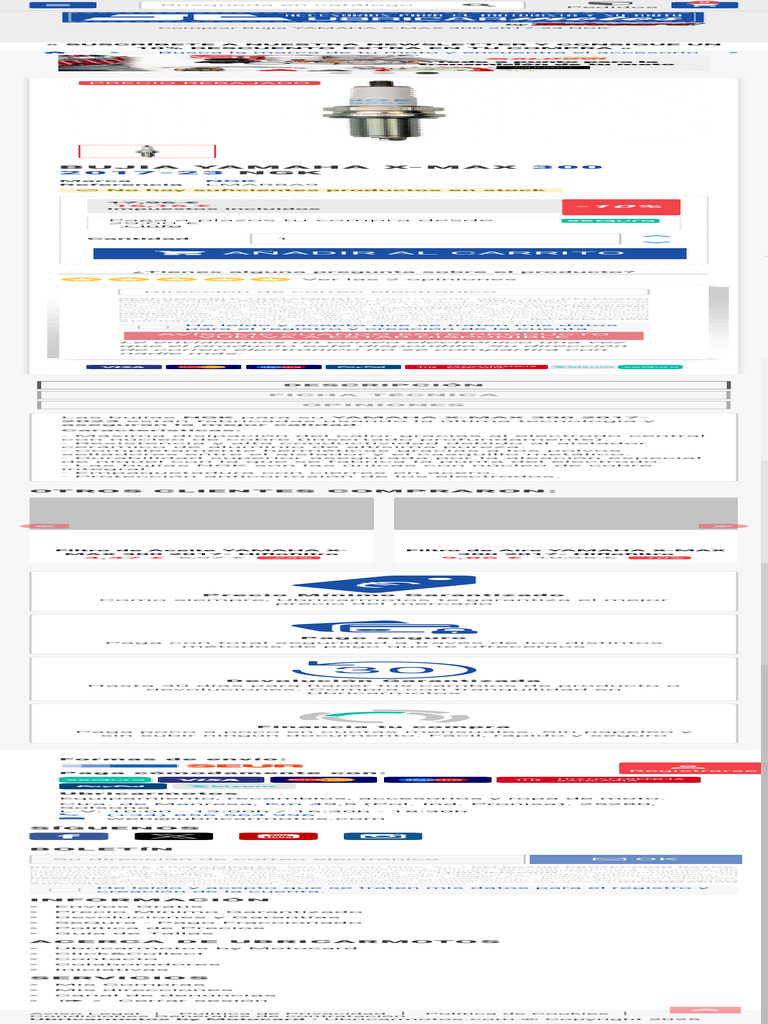Bujia Yamaha X-Max 300 2017-23 NGK | PDF | Privacidad | Materiales