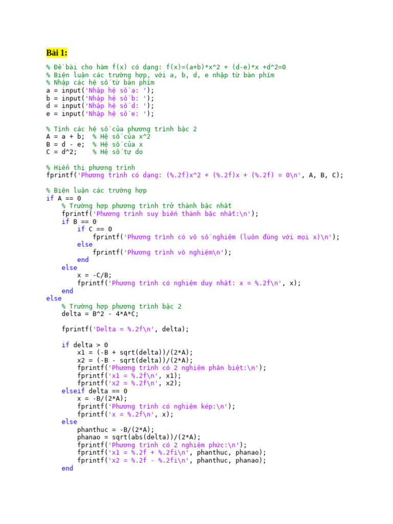 Bai Nop Matlab | PDF