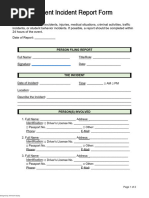 Hotel Guest Incident Report Form | PDF | Law
