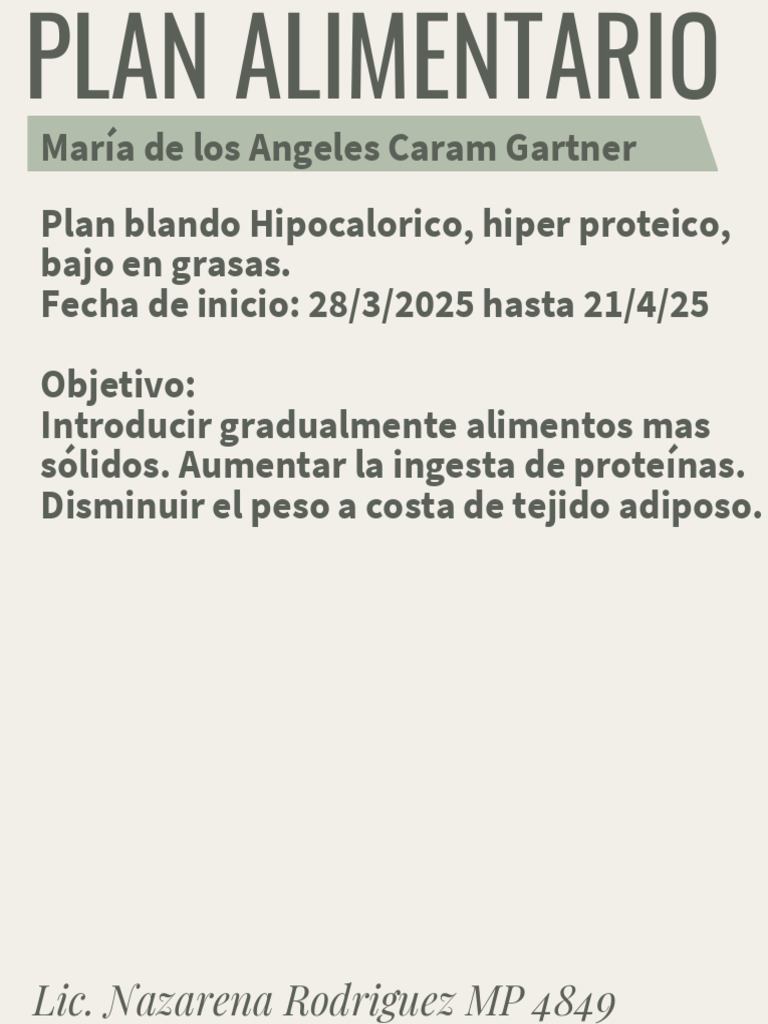 Plan Maria de los angeles.pdf | PDF | Alimentos | filete