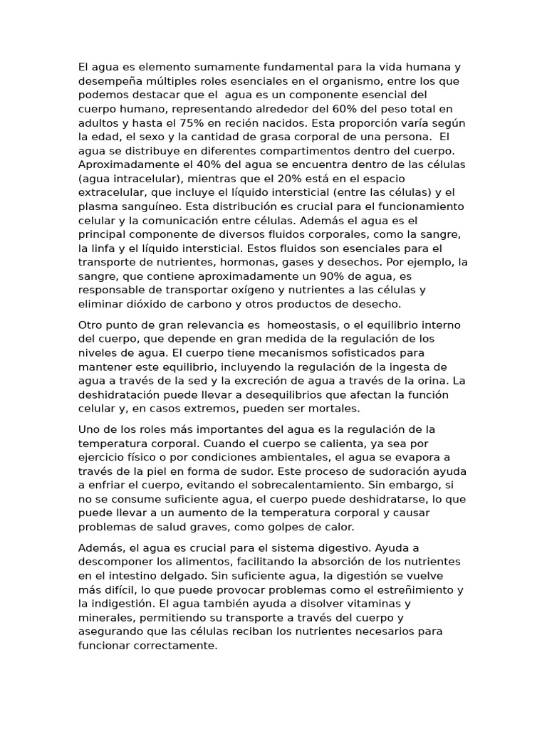 Denisse Tarea | PDF | Agua | Deshidración