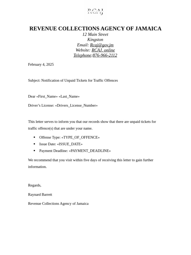 Raynard Barrett PrimaryLetter | PDF