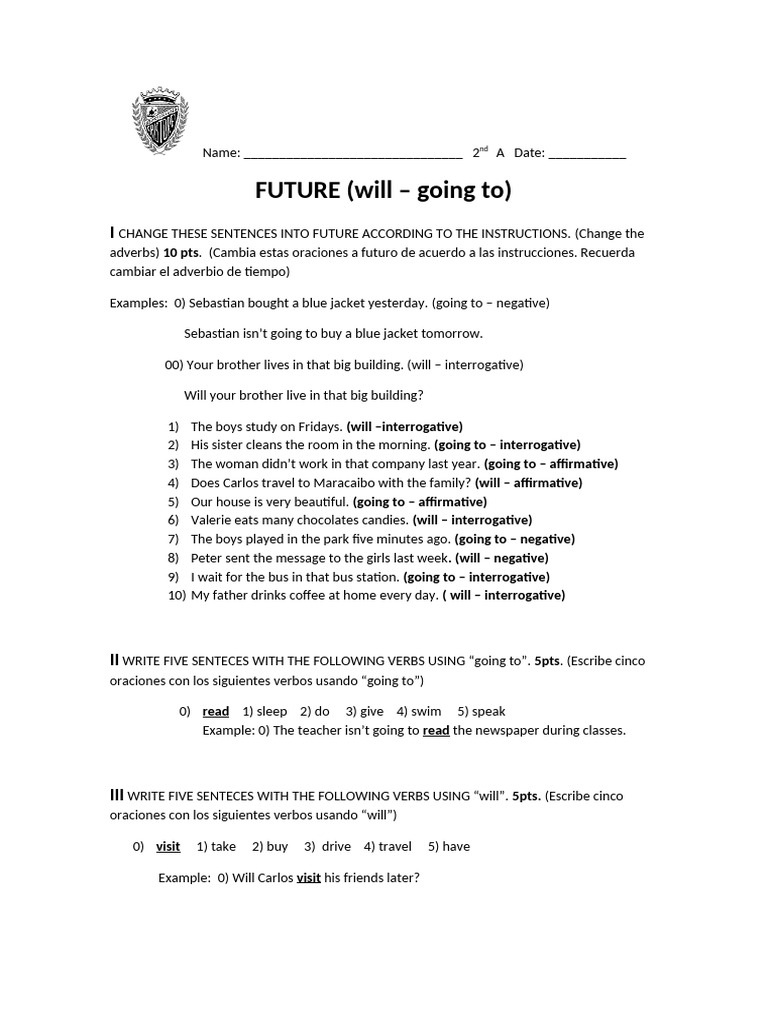 Futuro Ejercicios | PDF | Gramática | Ortografía