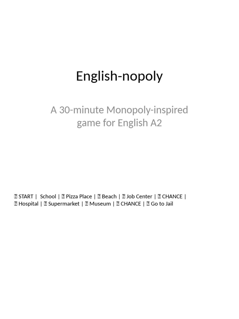 English A2 Monopoly Game Rules | PDF