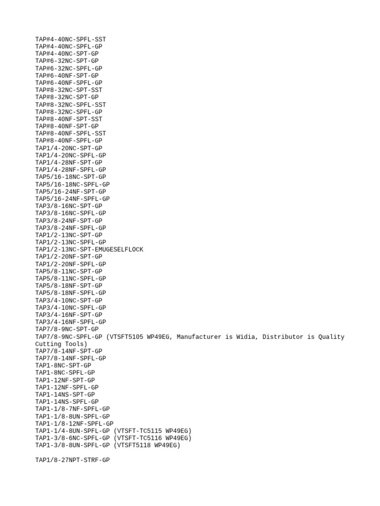 Tap Material IDs | PDF