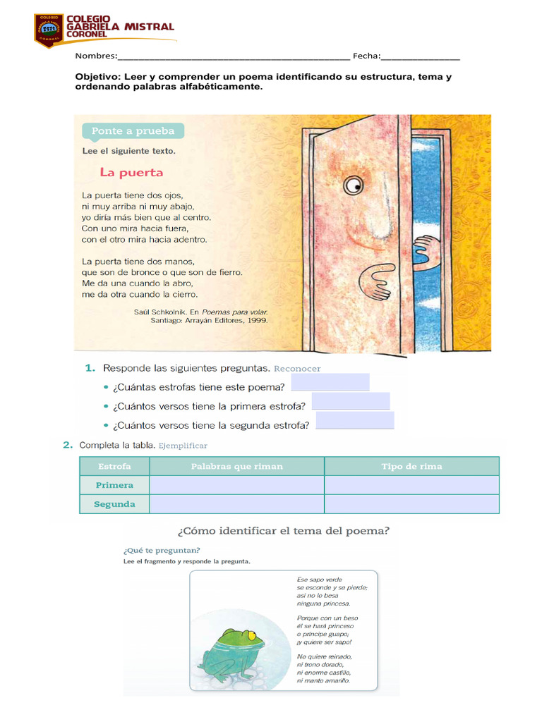 Guia N10 Lenguaje 3ro Basico | PDF