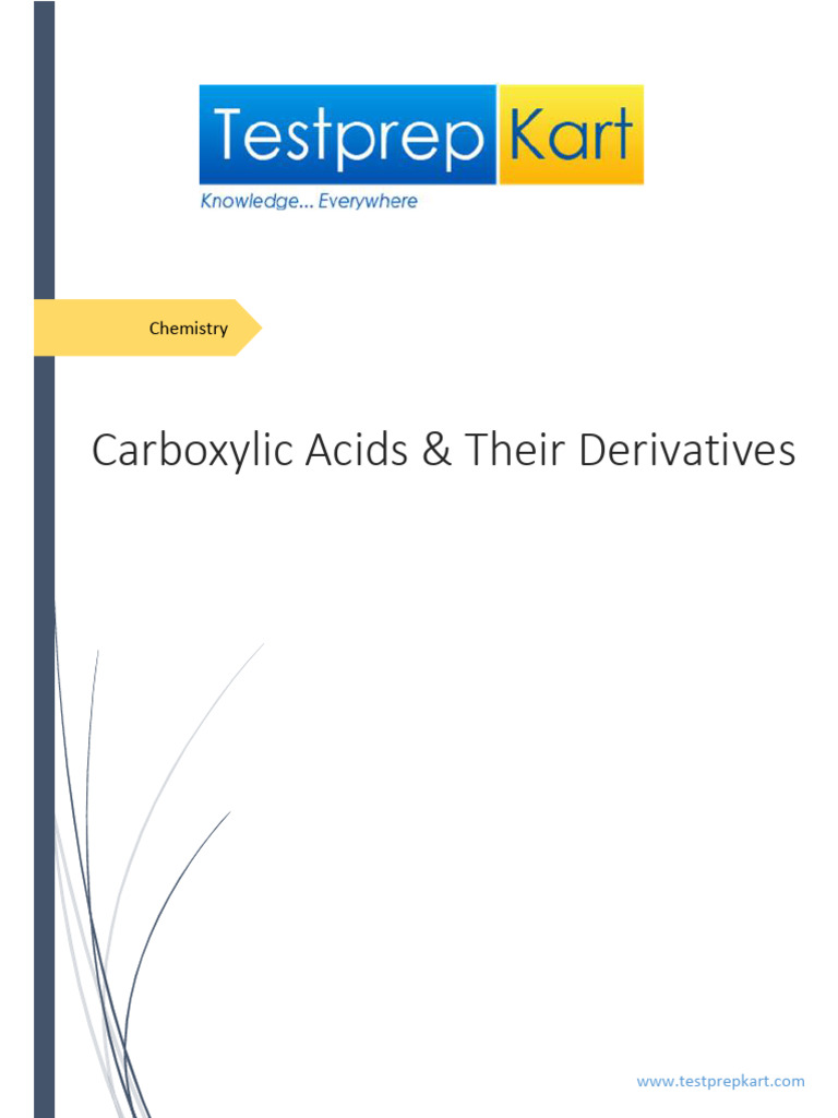21_Chemistry_Carboxylic Acids Their Derivatives | PDF | Carboxylic Acid ...