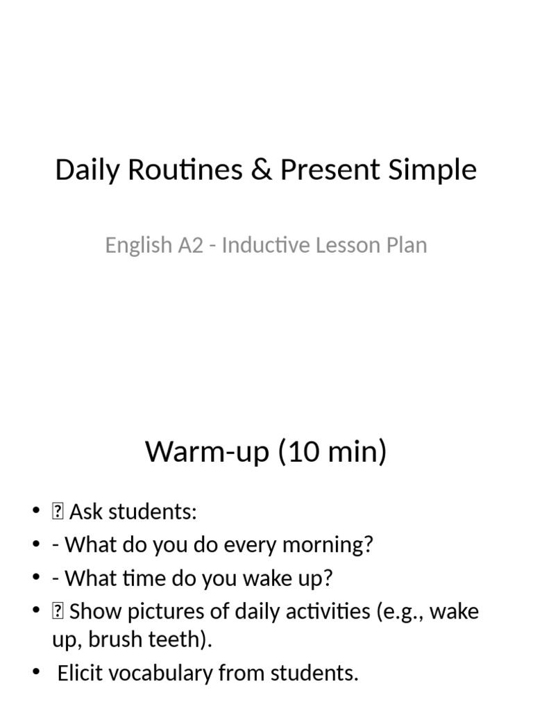 Inductive English Lesson A2 | PDF