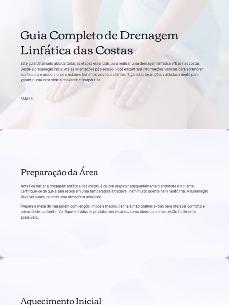 Drenagem Linfática Eficaz nas Costas | PDF | Massagem | Corpo humano