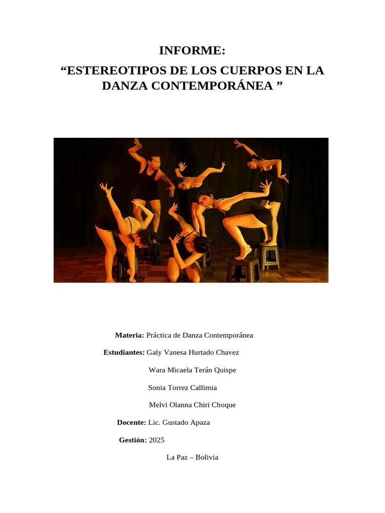 Estereotipos de Cuerpo en La Danza Contemporánea... | PDF | Bailes | Ballet