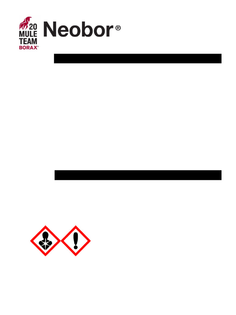 MSDS - Bórax | PDF | Agua