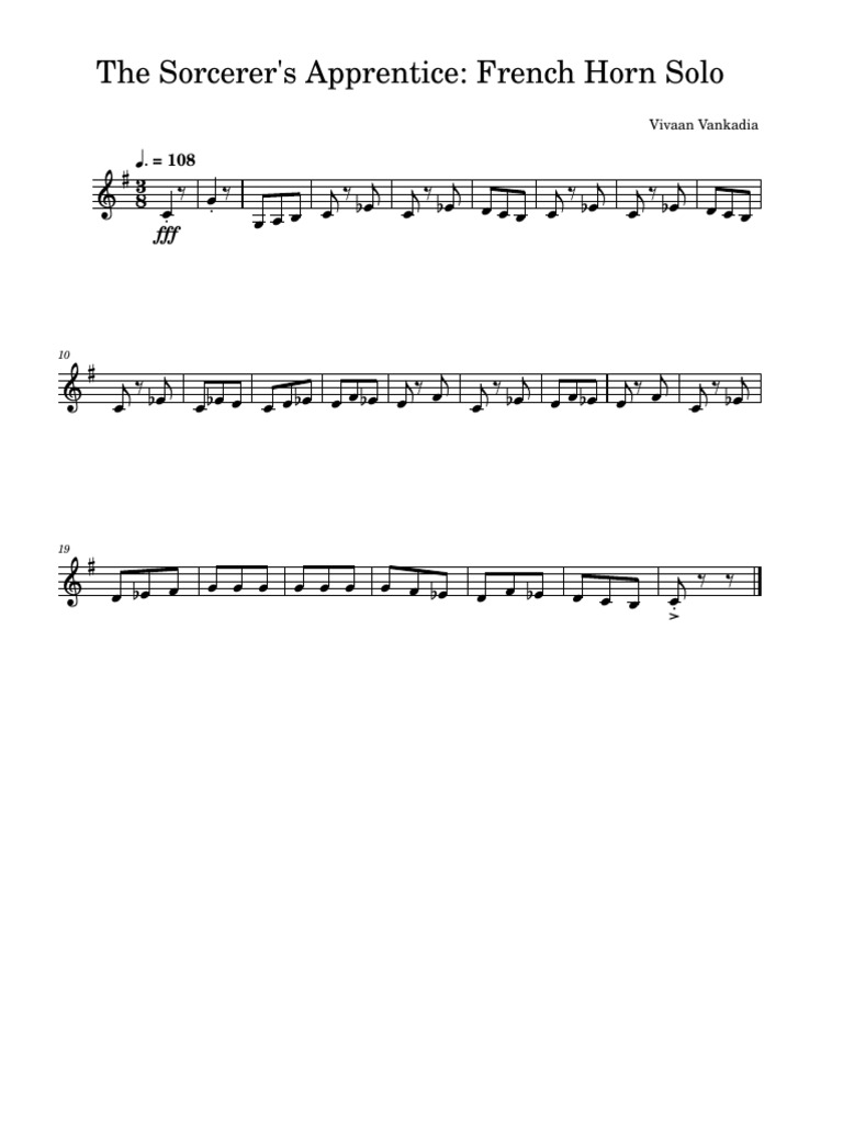 The Sorcerers Apprentice French Horn Solo | PDF