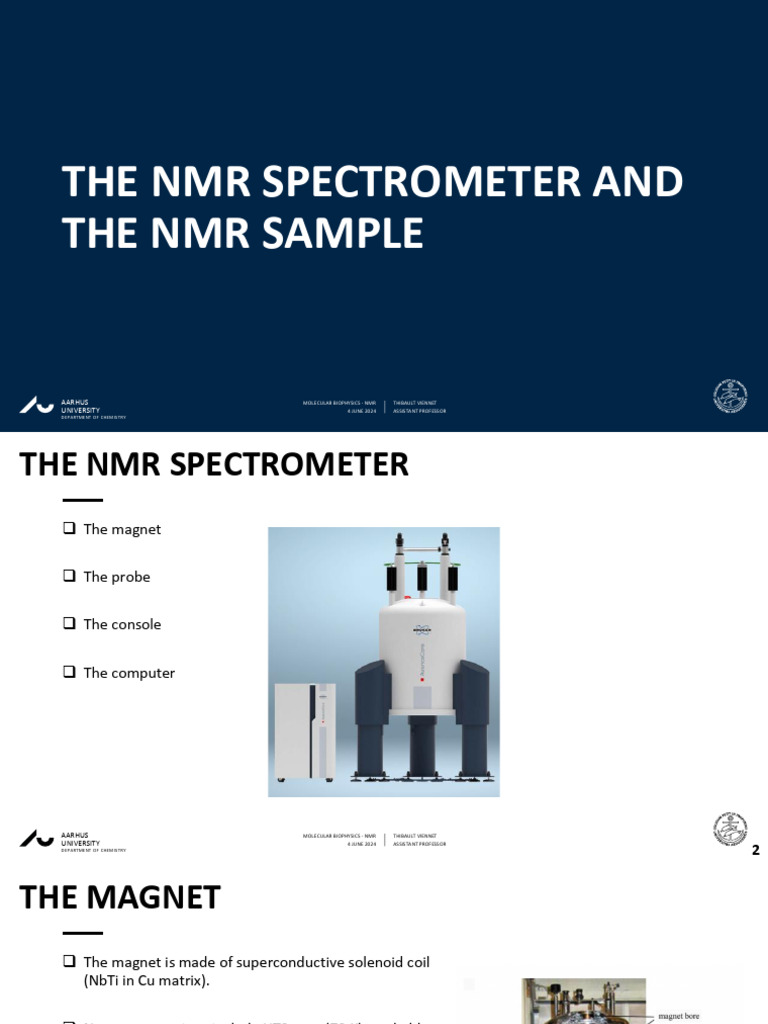 NMR Spectrometer Overview in Biophysics | PDF | Nuclear Magnetic ...