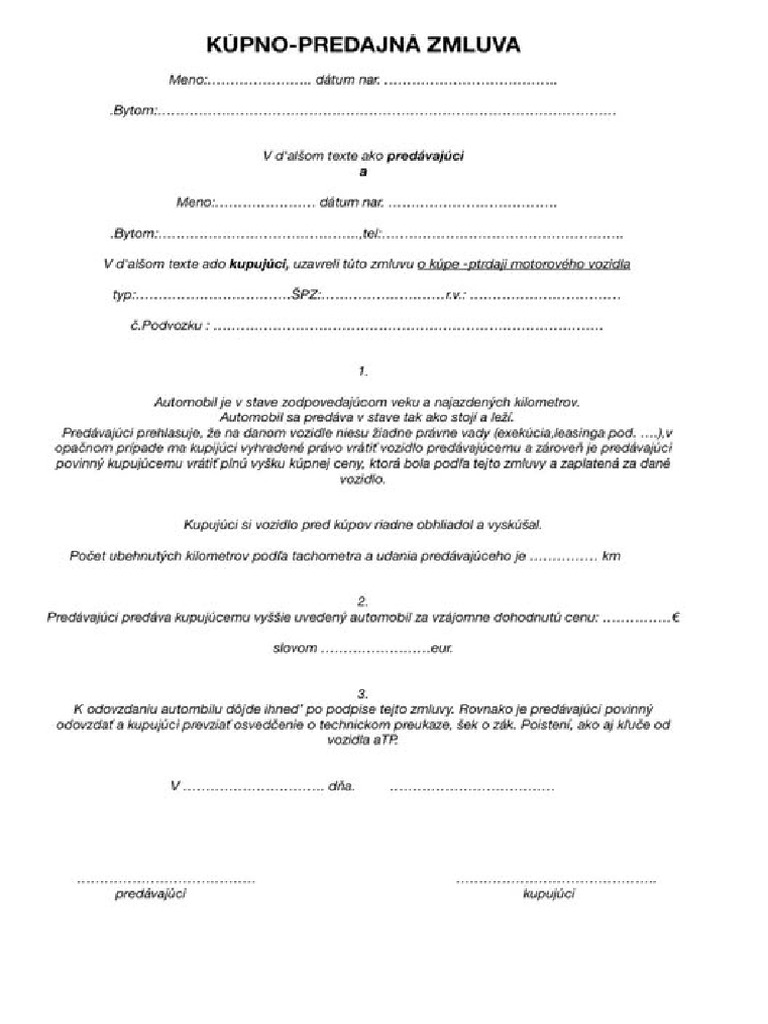 Kupna Zmluva | PDF