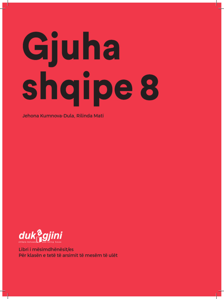 Gjuha Shqipe 8 Libri i Mesimdhenesit | PDF