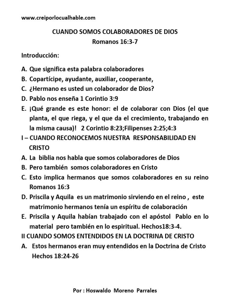 Cuando Somos Colaboradores de Dios | PDF | Pablo el apóstol | Cristo (título)