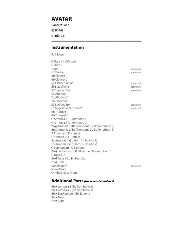 Avatar - Score | PDF