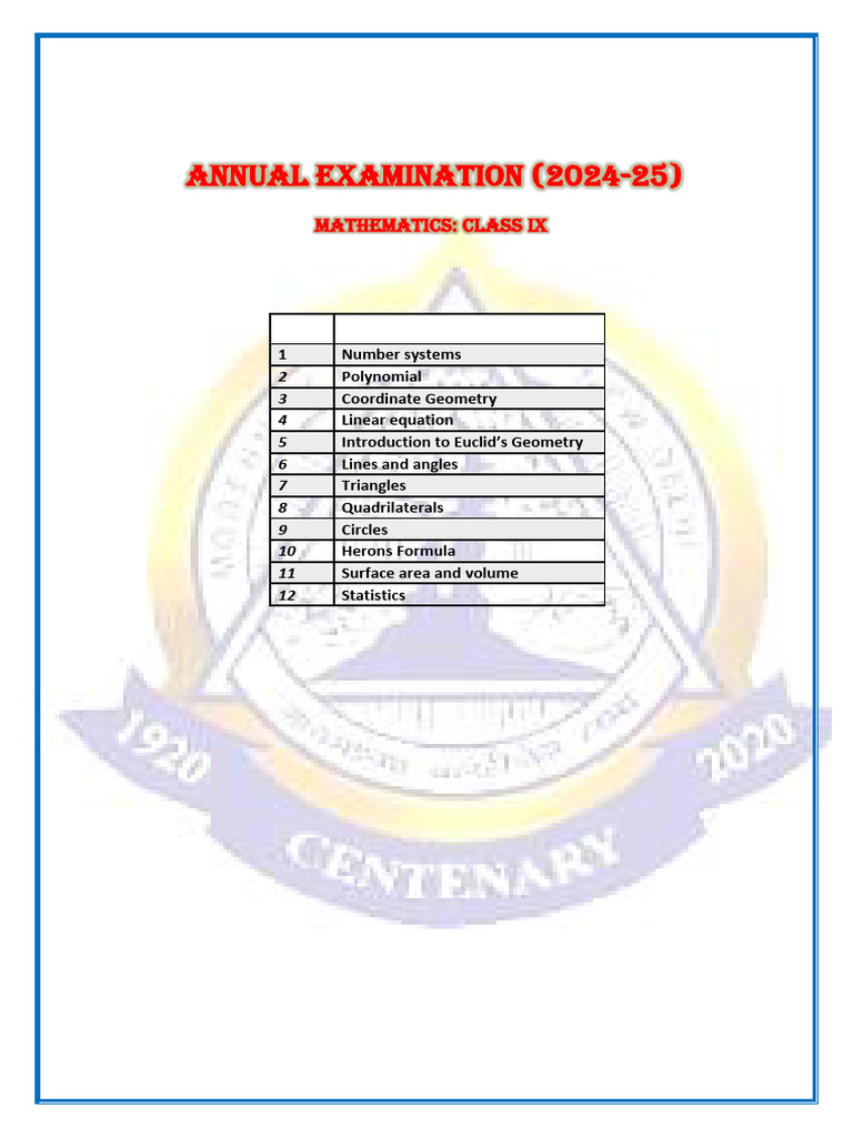 S4 Mathematics - Syllabus | PDF