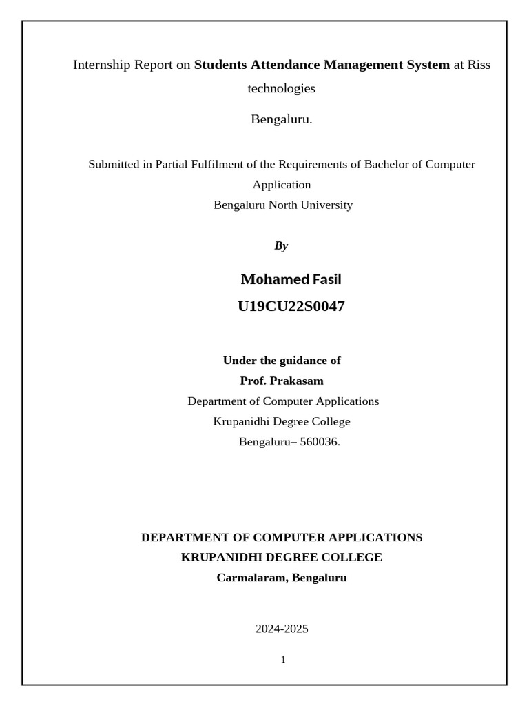 Fasil Final Internship Riss Technologies Report | PDF | Web Development ...