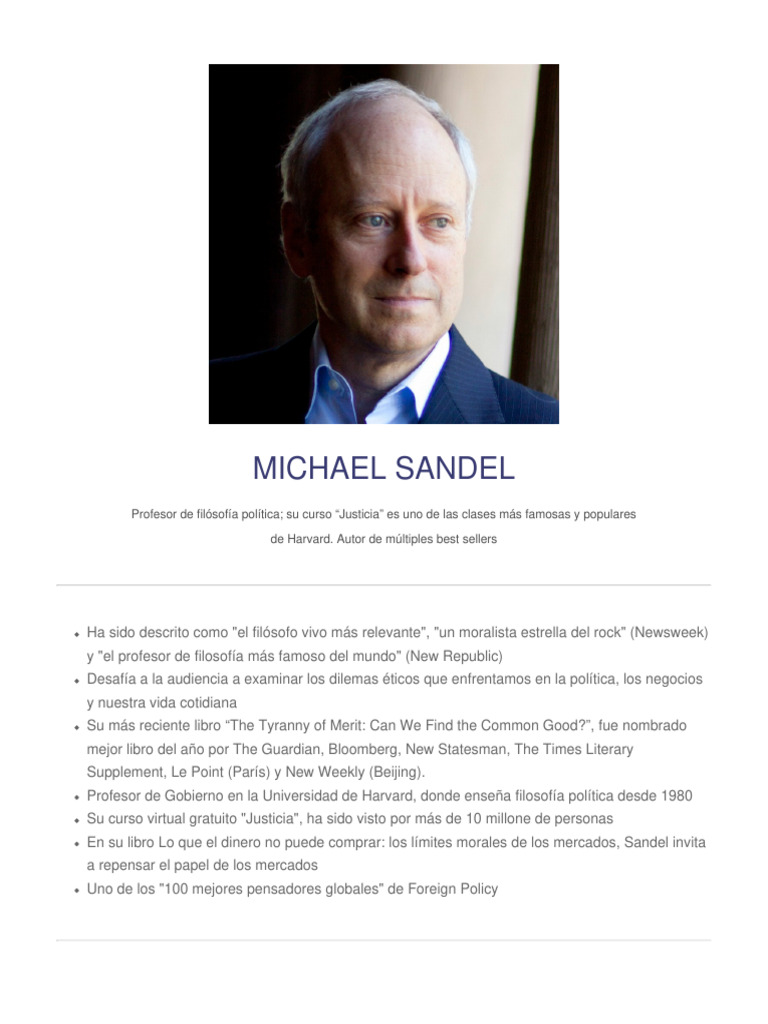 Michael Sandel | PDF | Inteligencia artificial | Inteligencia (IA) y semántica