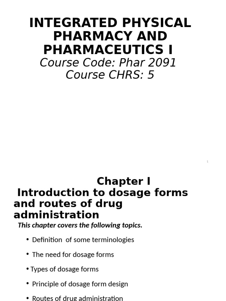 Understanding Dosage Forms in Pharmacy | PDF | Pharmaceutical ...