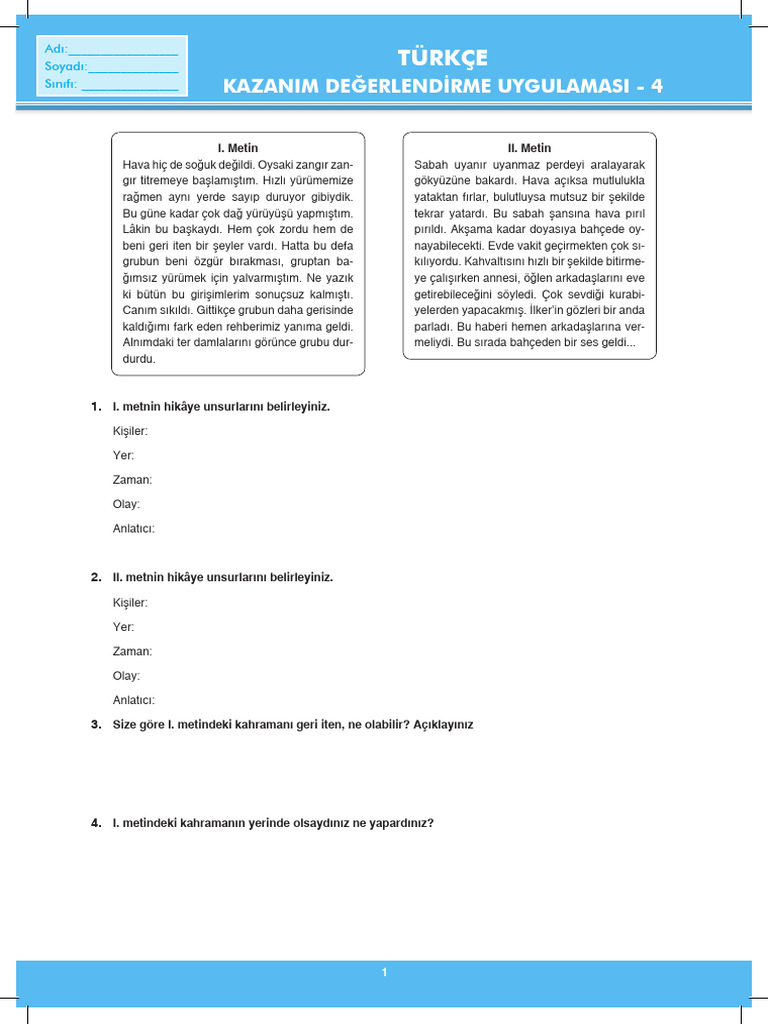 7 SNF Kazanim Uygulama 4 1735126724 | PDF