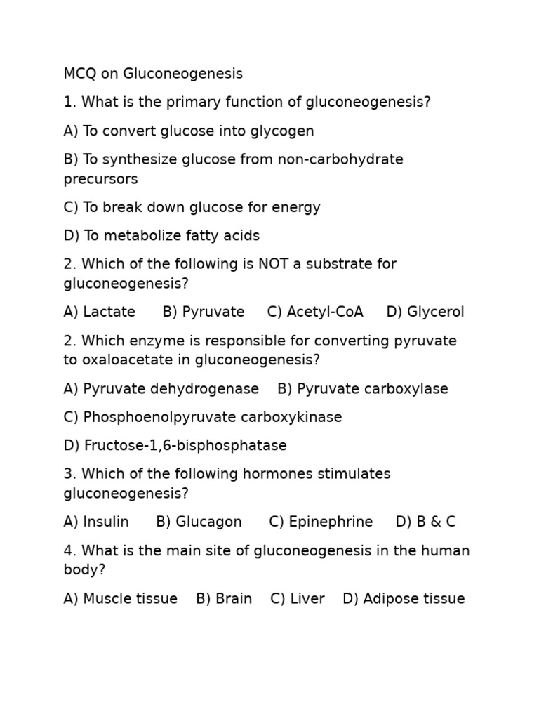 FINAL EDITED MEDIC BIOCHEM II GLYCOLYSIS MCQ On Gluconeogenesis | PDF | Glycolysis | Pyruvic Acid