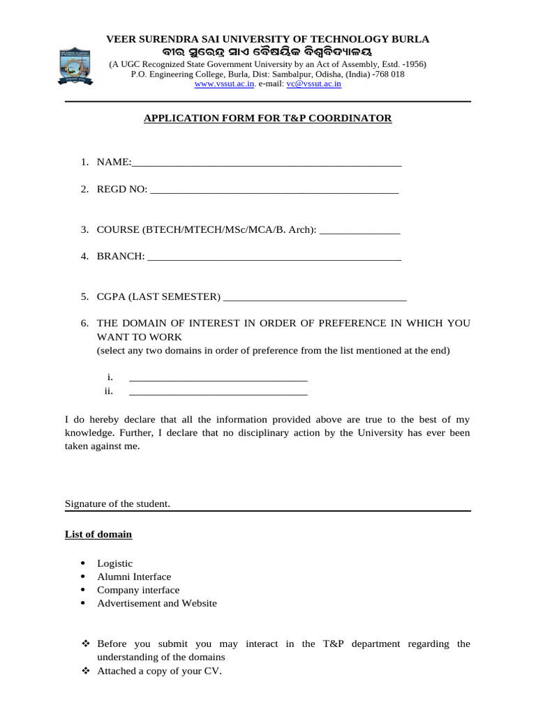 Coordinator Form | PDF