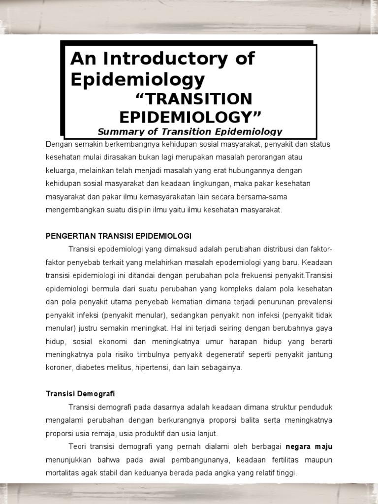 Transisi Epidemiologi | PDF