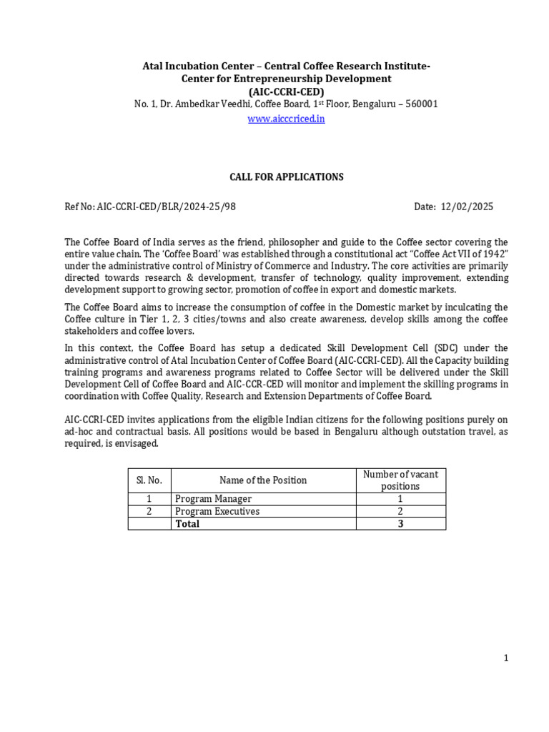 Call For Application | PDF | Master Of Business Administration | Business