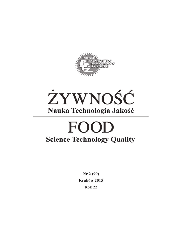 Zywnosc Nauka Technologia Jakosc | PDF