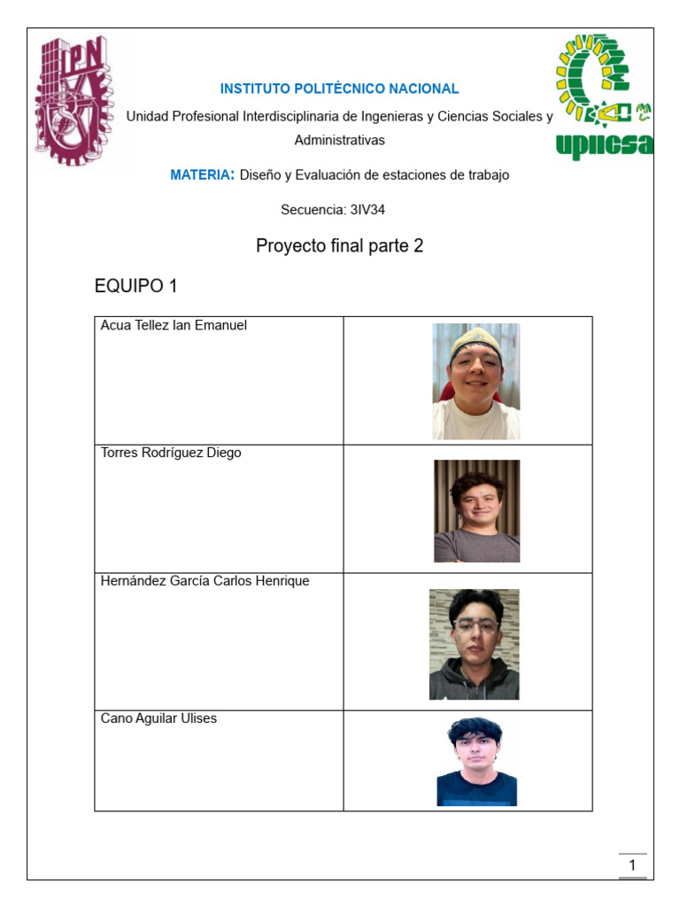 Equipo 1, Proyecto Final Parte 2 | PDF