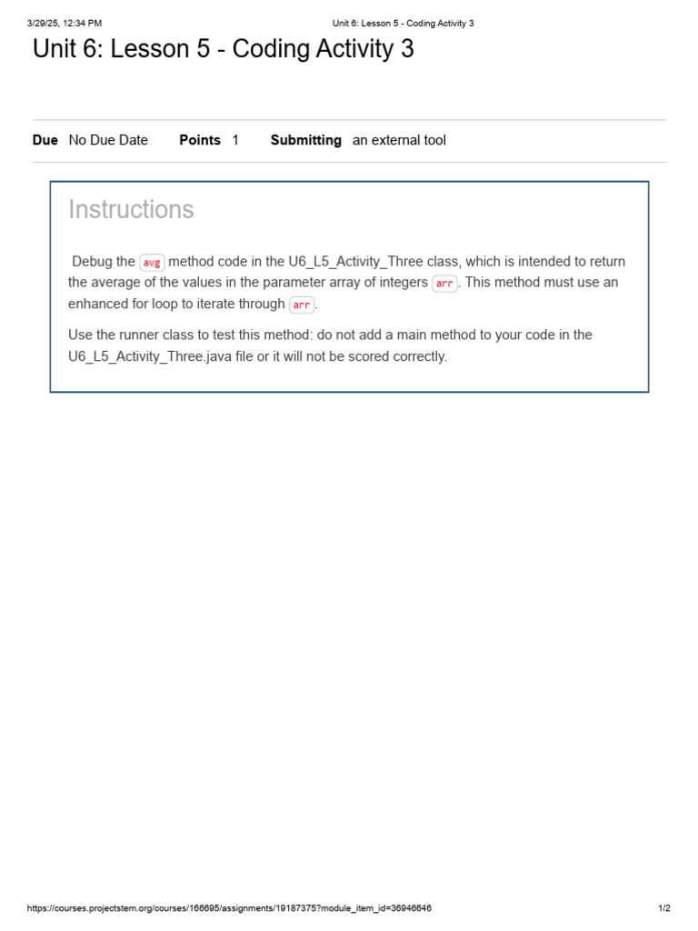 Unit 6 - Lesson 5 - Coding Activity 3 | PDF | Object Oriented Programming | Software Development