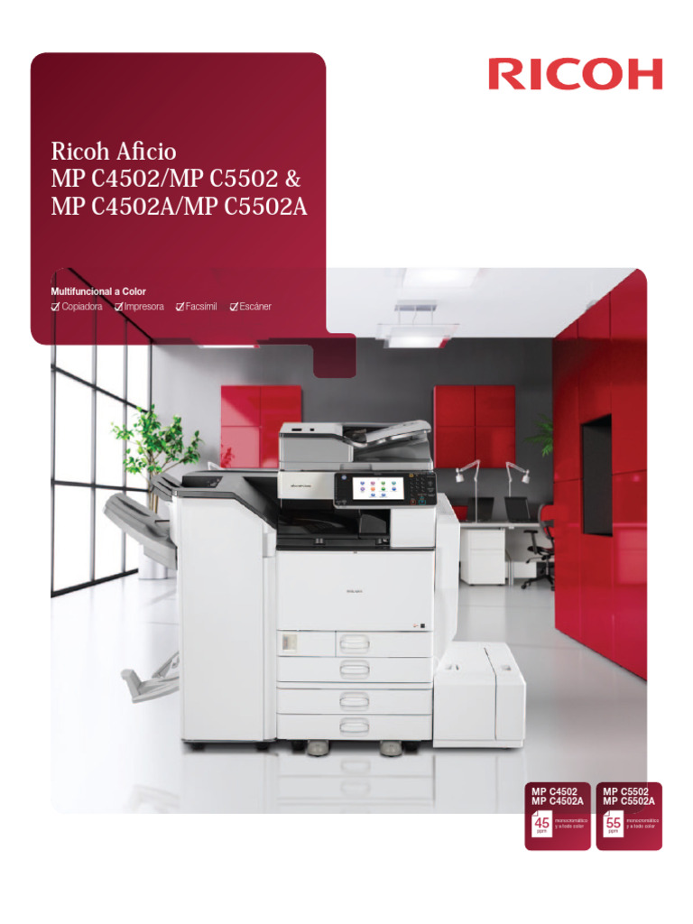 Ricoh Aficio MP C4502 | PDF | Escáner de imagen | Calidad (comercial)
