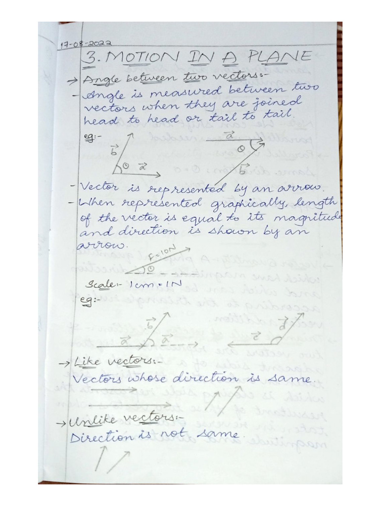 Motion in A Plane | PDF