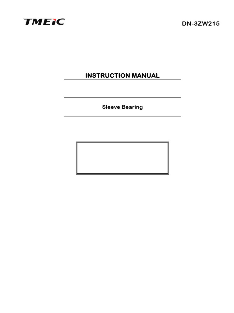 TMEIC Sleeve Bearing Instruction Manual | PDF | Bearing (Mechanical) | Pump