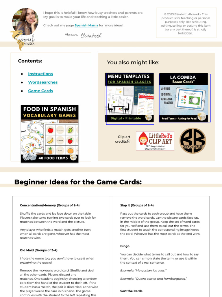 Spanish Food Worksheets for Learning | PDF | Foods | Cuisine