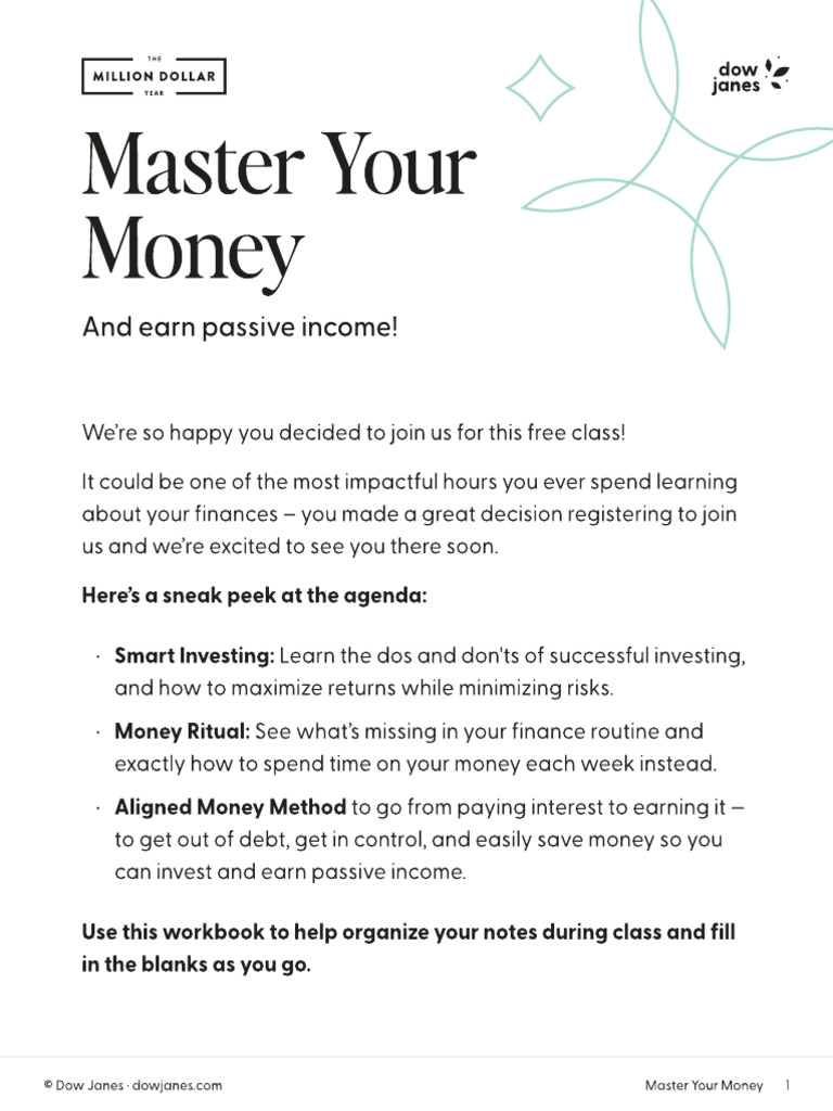 Master Your Money Workbook | PDF | Investing | Private Sector